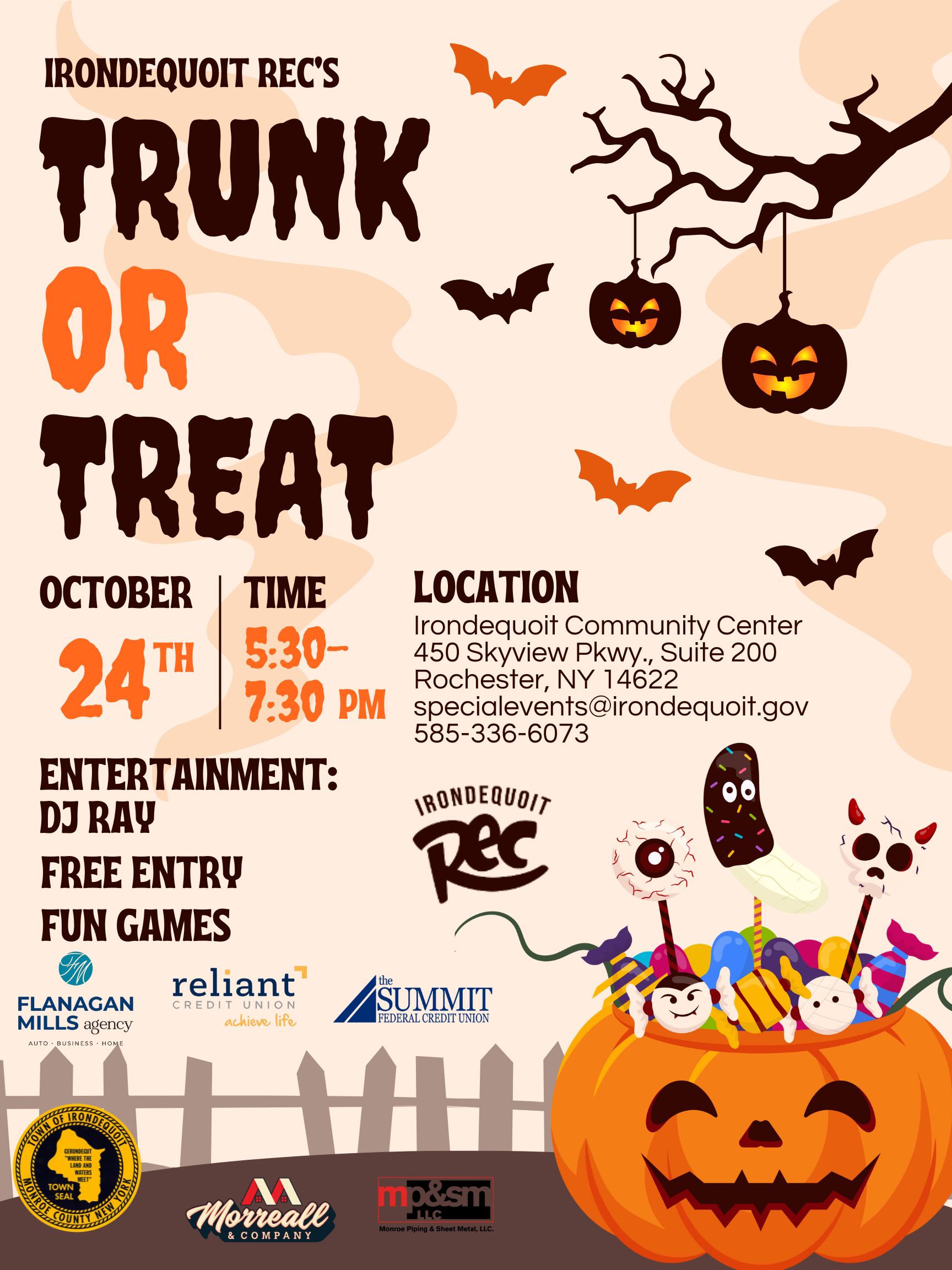 Calendar • Irondequoit Recreation’s Trunk or Treat